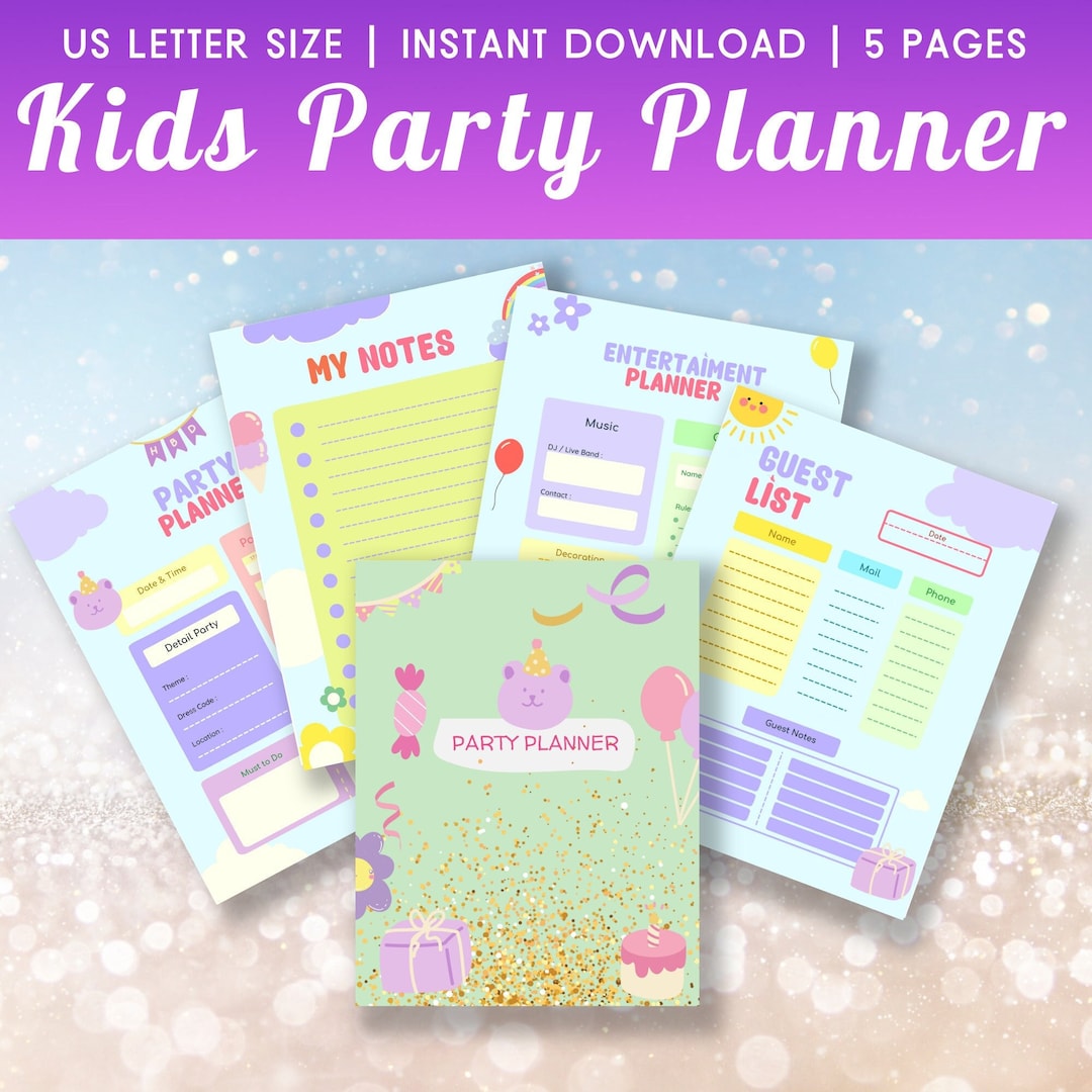 Kids Birthday Party Planner Event Party Checklist Birthday Organizer ...