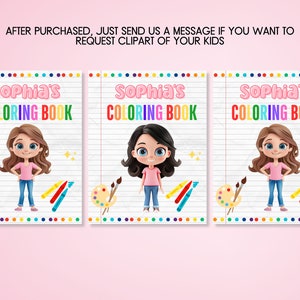 Personalized Coloring Book Cover Cartoon Figure of Your Child Coloring ...