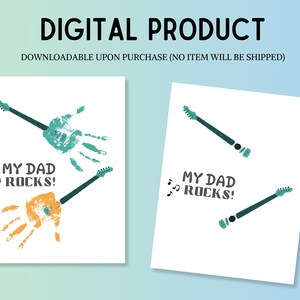 Fathers Day Handprint Craft Dad Rocks Guitar Handprint Art Craft ...