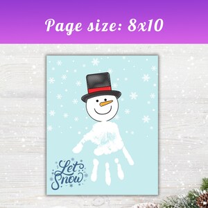 Christmas Handprint Craft Printable Christmas Snowman Handprint Art DIY ...