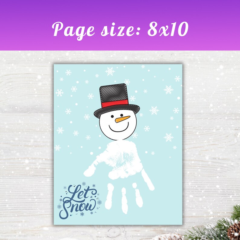 Christmas Handprint Craft Printable Christmas Snowman Handprint Art DIY ...