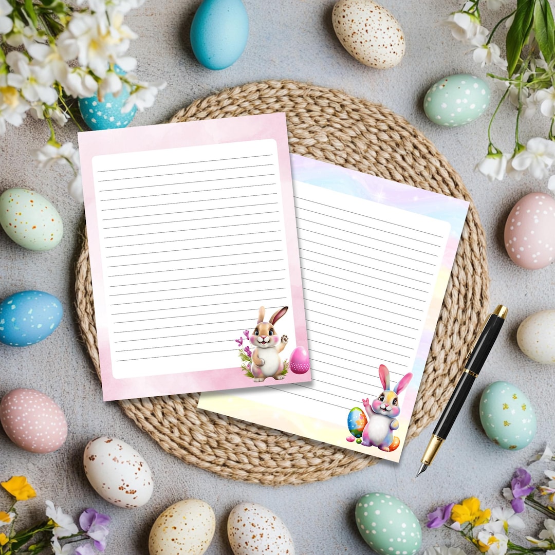 Easter Bunny Stationery Printable Stationery Easter Writing Paper ...