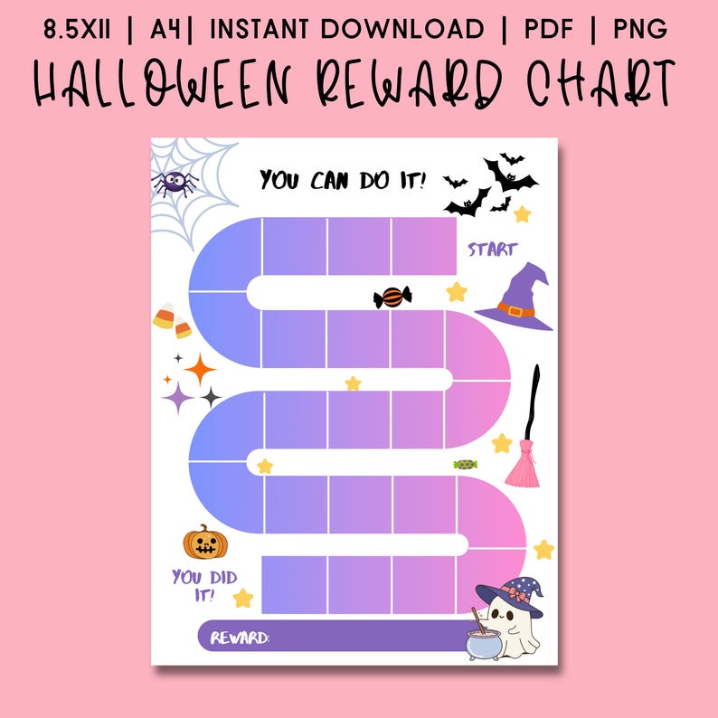 Halloween Reward Chart Printable Halloween Behavior Chart Daily Chore ...