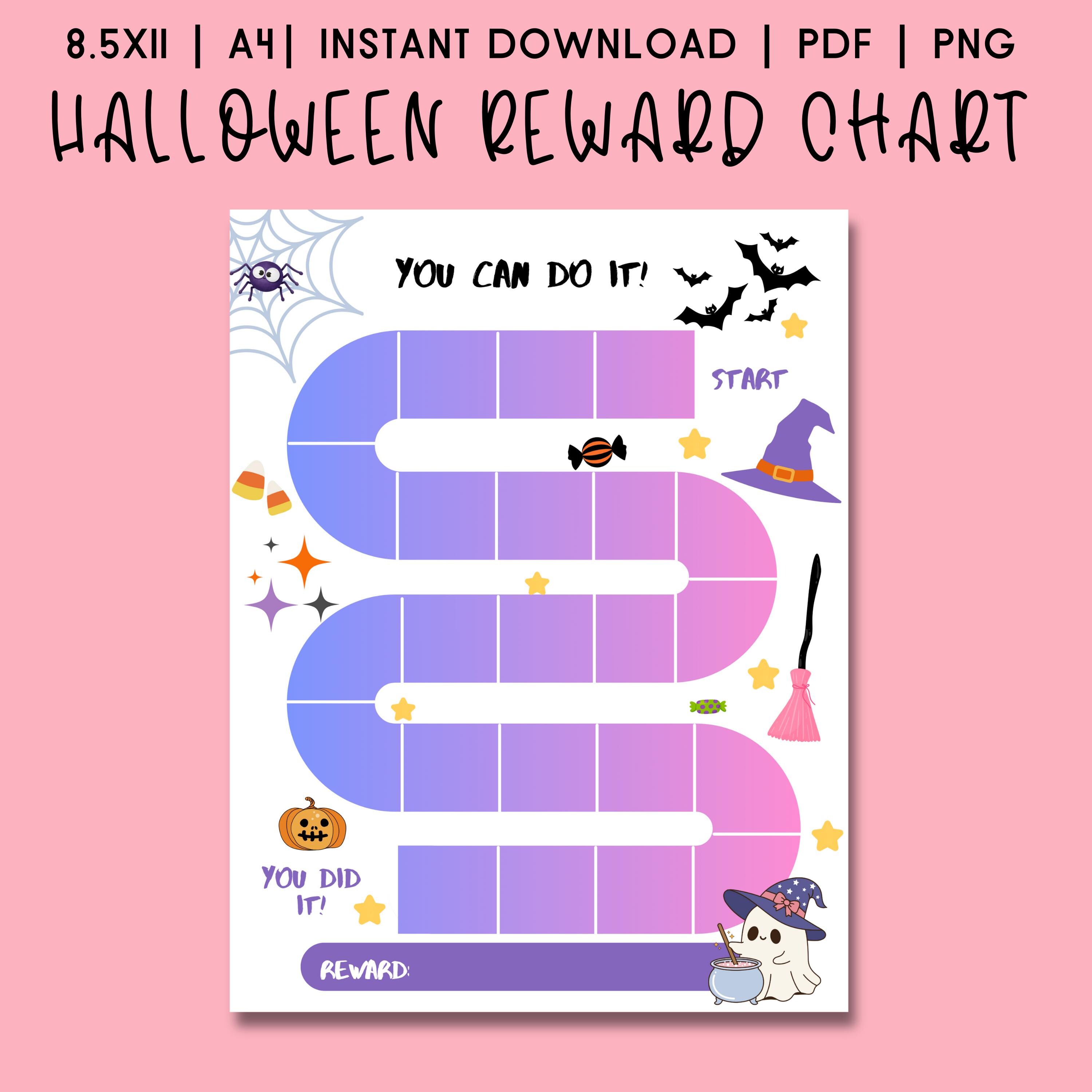 Halloween Reward Chart Printable Halloween Behavior Chart Daily Chore ...