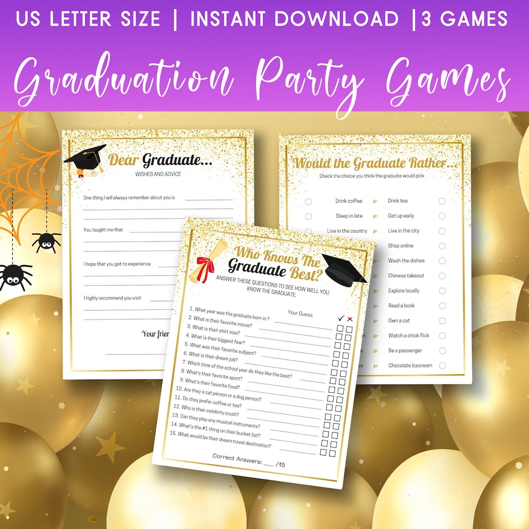 Graduation Party Games Printable Graduation Party Games - Etsy