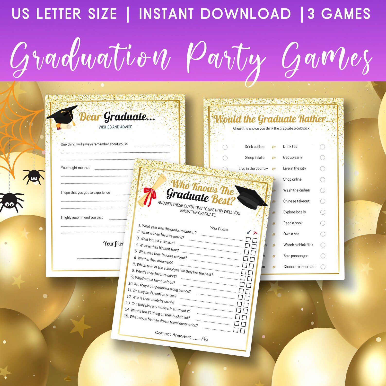 Graduation Party Games Printable Graduation Party Games - Etsy