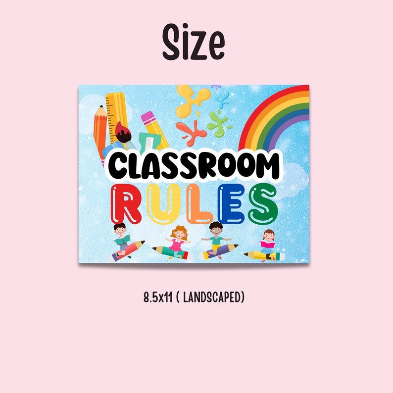 Classroom Rules Poster Class Expectations Elementary Kindergarten ...