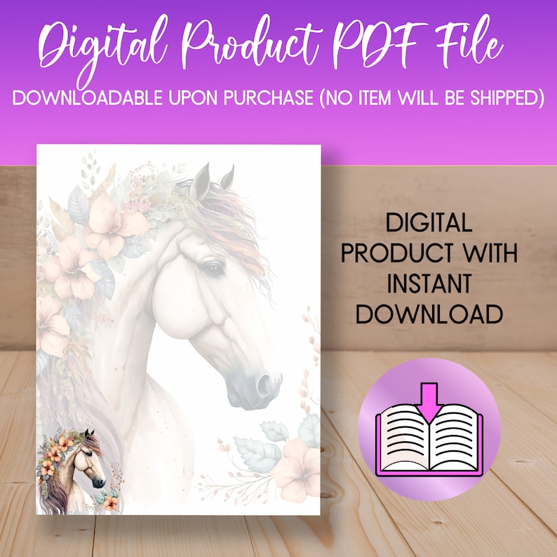 Horse Stationary Printable Horse Stationery Animal Stationery Animal ...