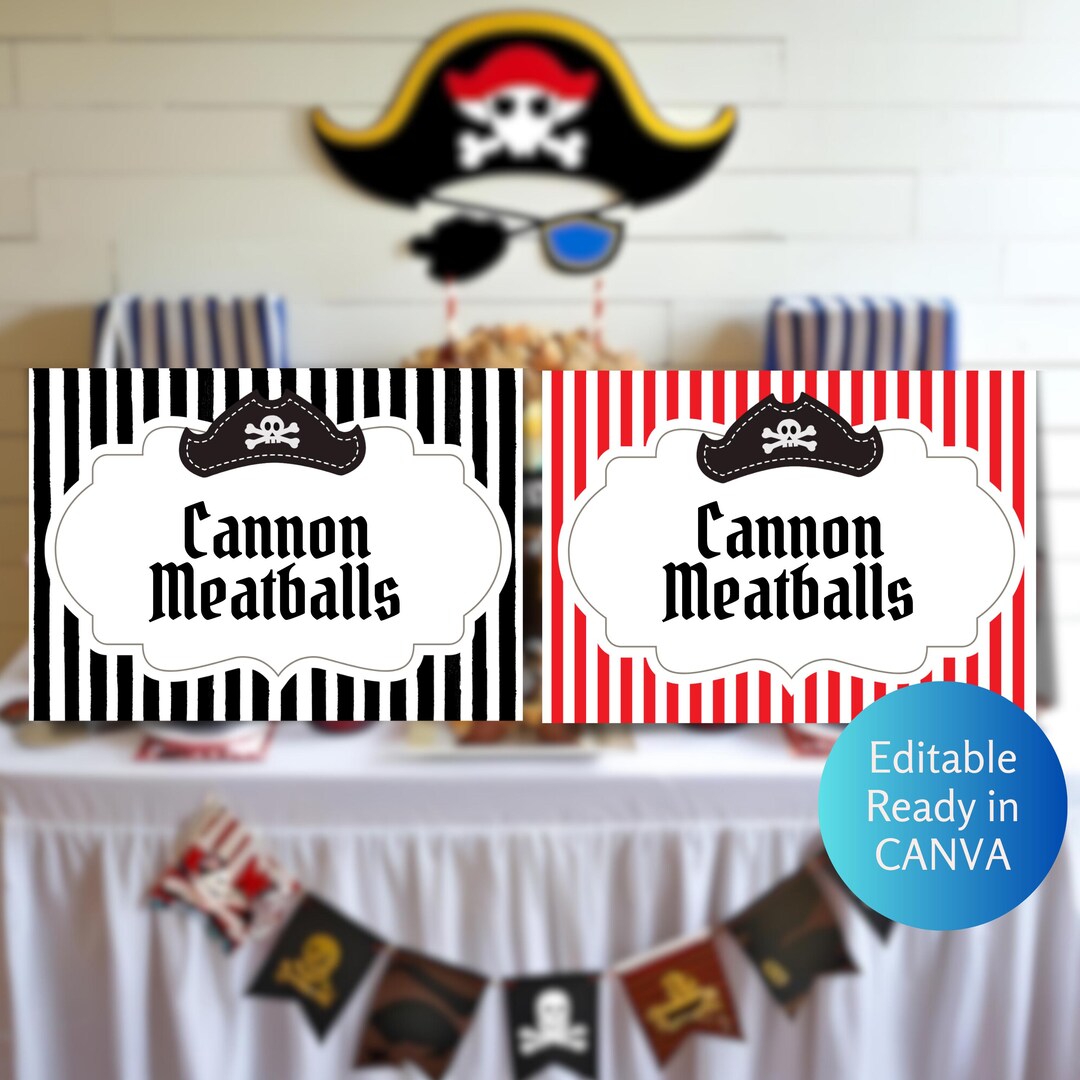 Editable Pirate Party Food Label Birthday Food Tent Make Your Own Fun ...