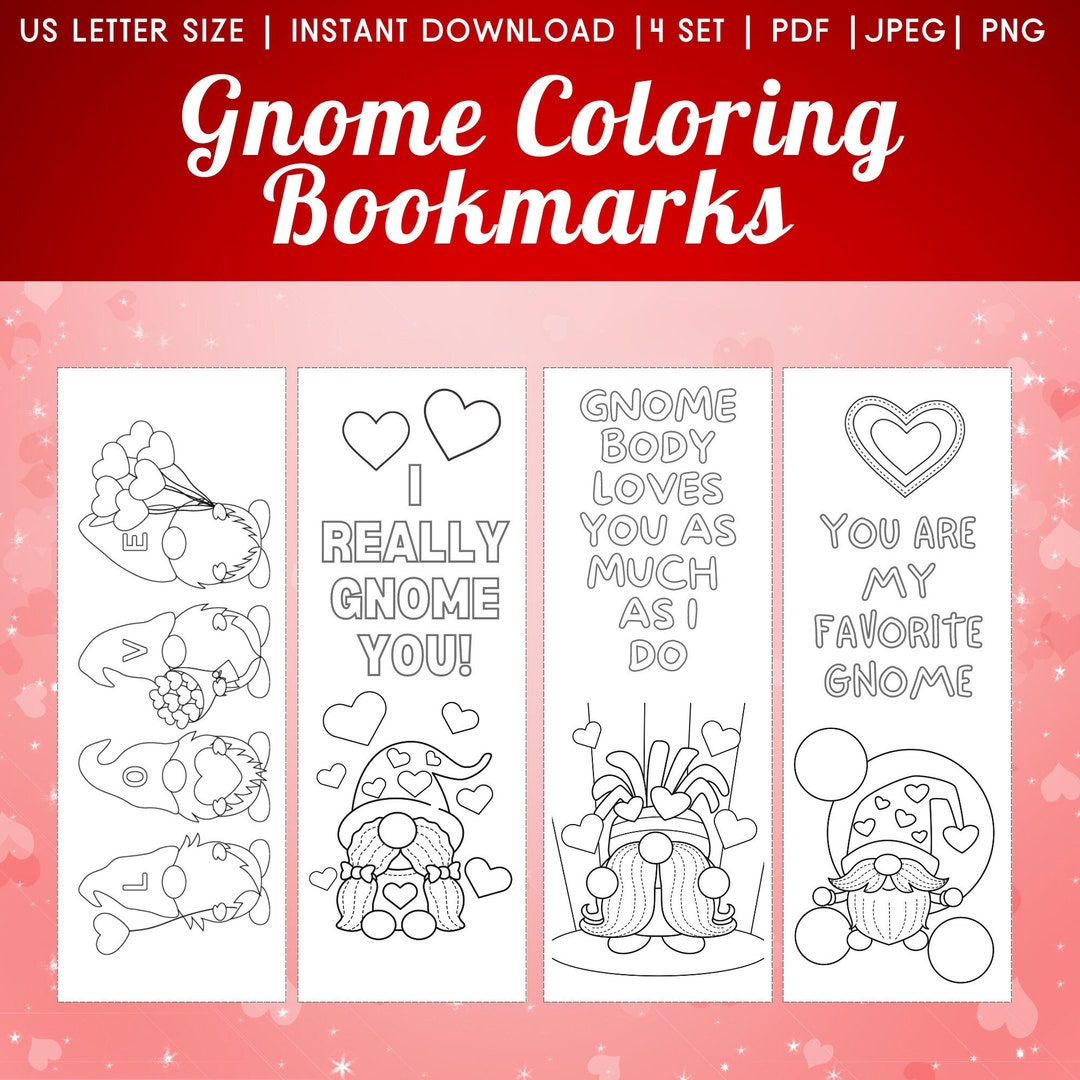 Gnome Bookmark Printable Coloring Bookmarks Bookmarks to Color ...