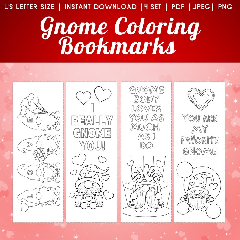 Gnome Bookmark Printable Coloring Bookmarks Bookmarks to Color ...