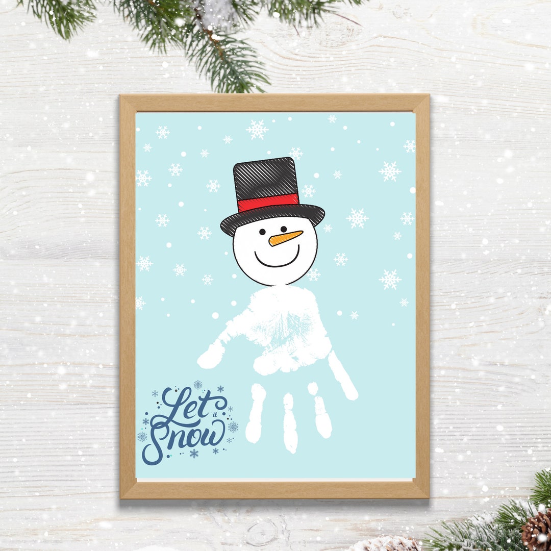 Christmas Handprint Craft Printable Christmas Snowman Handprint Art DIY ...