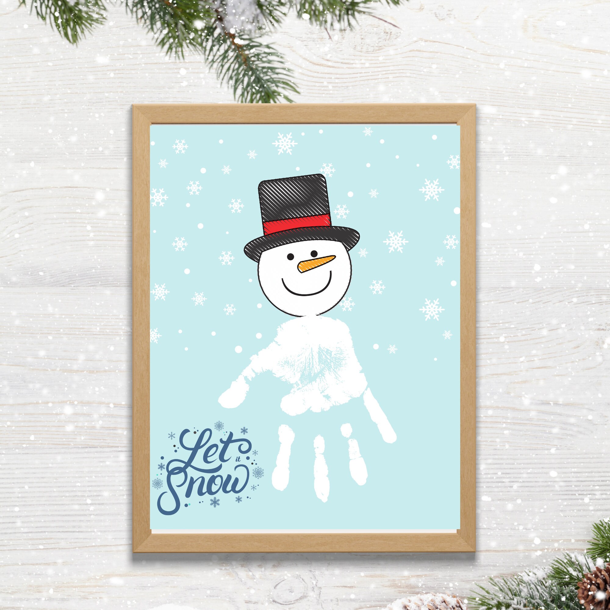 Christmas Handprint Craft Printable Christmas Snowman Handprint Art DIY ...