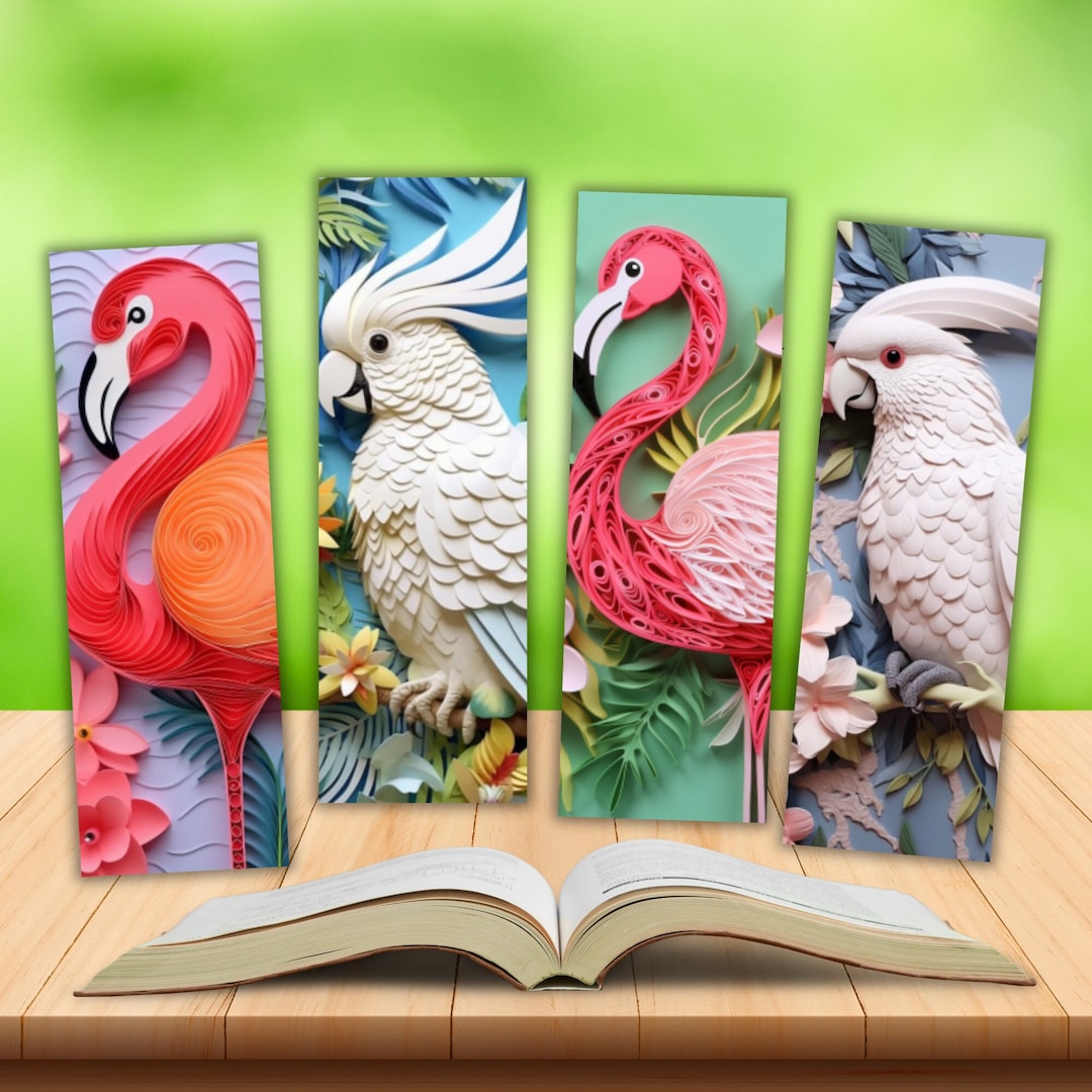 Printable Animal Birds 3D Bookmarks Unique Bookmarks for Book Lovers ...