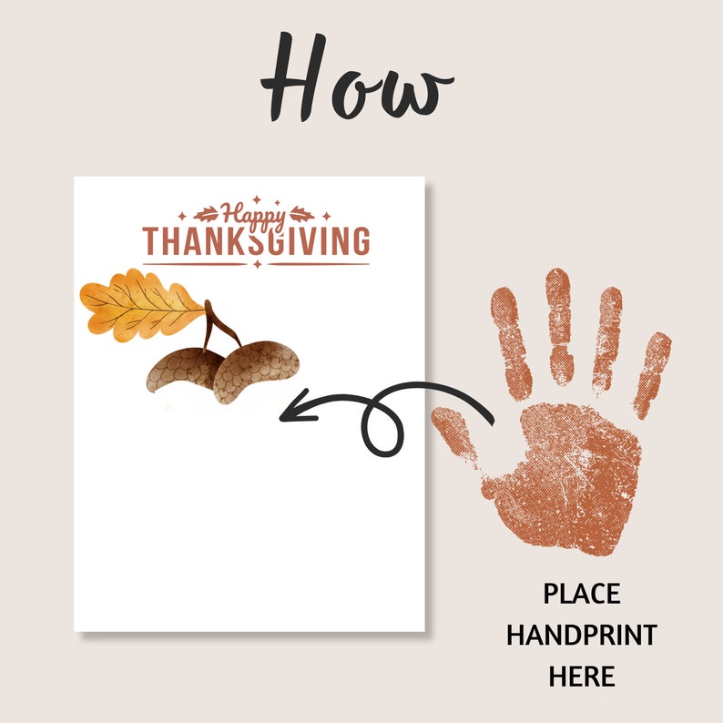 Thanksgiving Handprint Craft Acorn Pair Preschool Toddler Fall ...