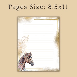 Horse Stationary Printable Horse Stationery Animal Stationery Pony ...