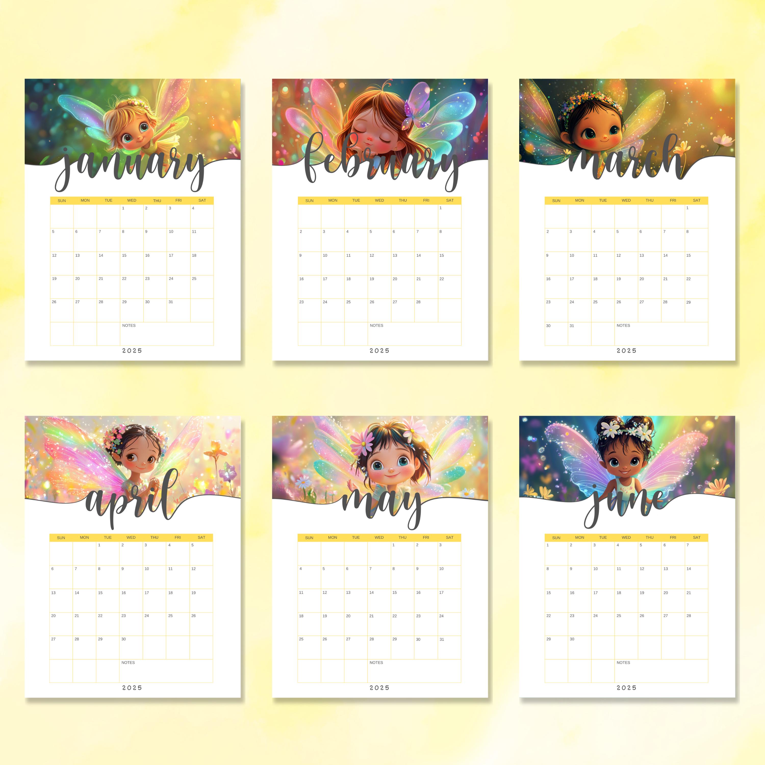 Fairy Calendar 2025 Printable Download Fantasy Fairy Calendar Whimsical ...