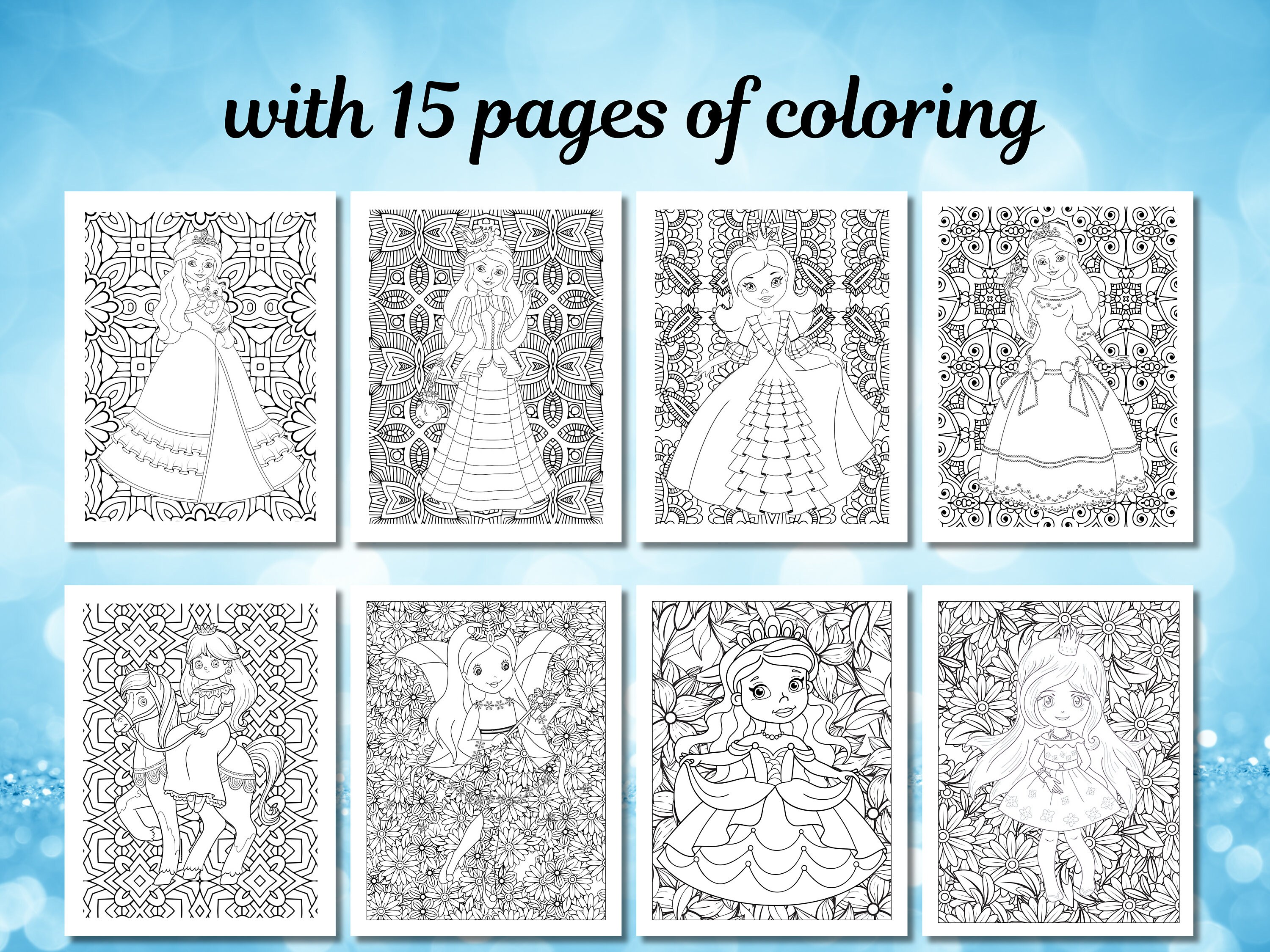 Personalized Coloring Book Cover Princess Birthday Favor Coloring Book ...