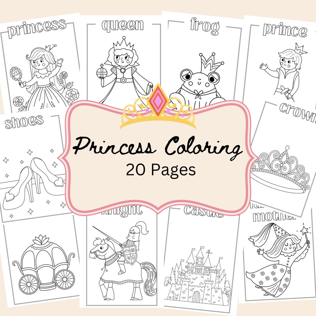 Princess Coloring Pages Printable for Kids Cute Princess Coloring ...