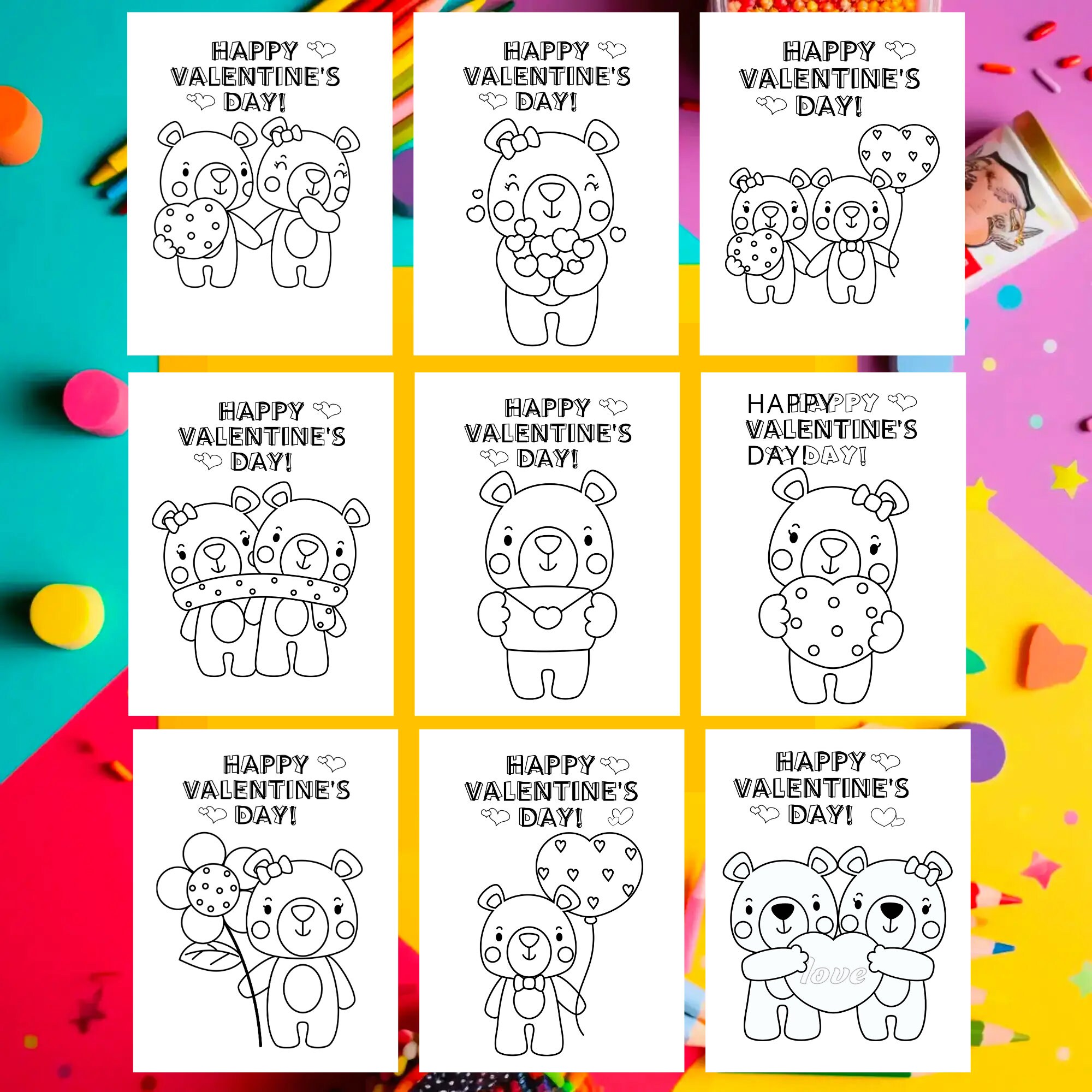 Valentine Coloring Pages for Kids Toddlers Preschool Coloring Book ...