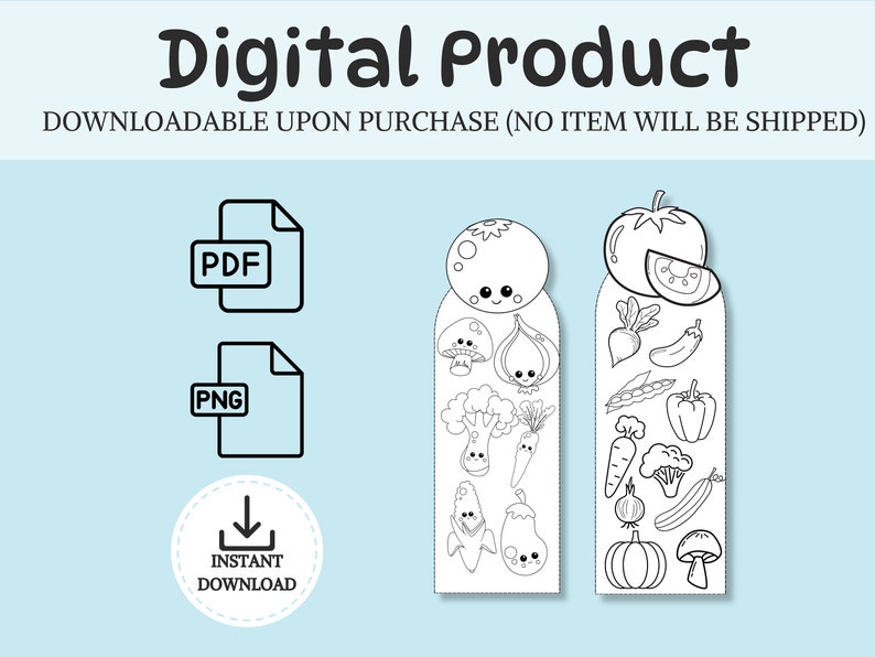 Food Coloring Bookmarks Kids Vegetables Fruits Coloring Classroom ...