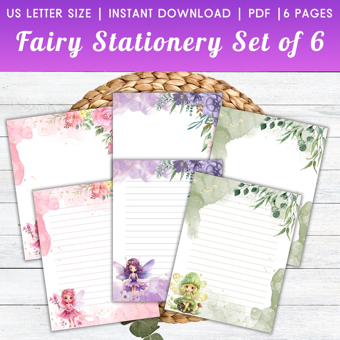 Fairy Stationery Notepad Fairytale Writing Paper Flower Stationery Set ...