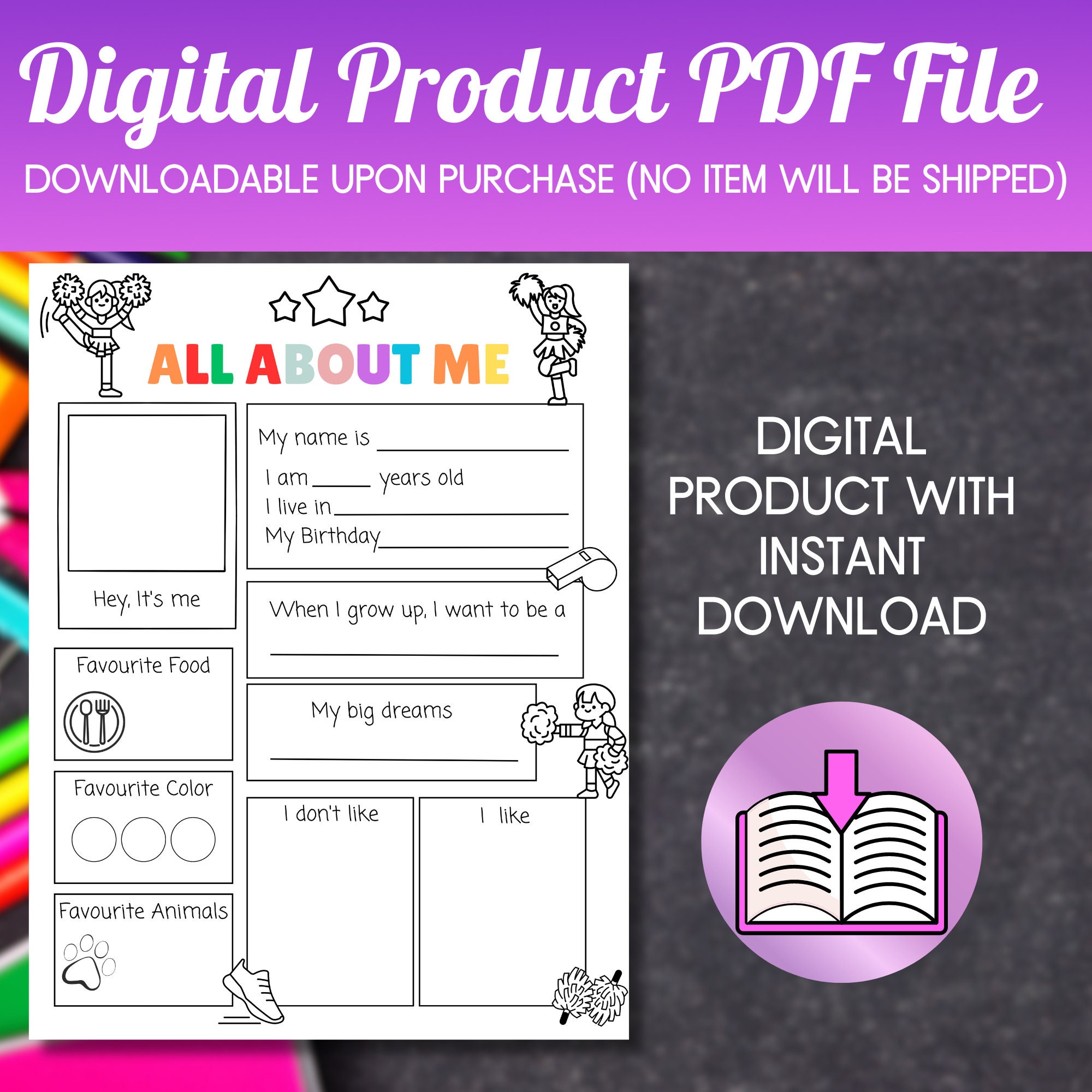 All About Me Preschool 1st Day of School All About Me School Days Back ...