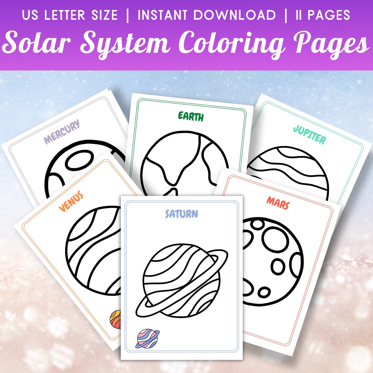 Solar System Coloring Page Coloring Pages for Kids Learning Activity ...
