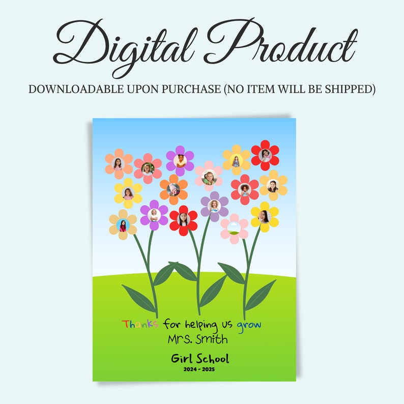 Teacher Photo Custom Editable Appreciation Gift From Student Photo ...