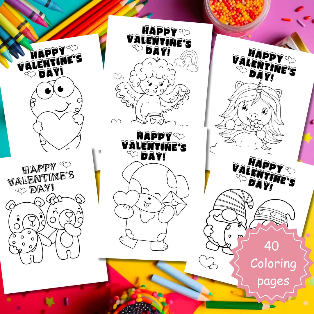 Valentine Coloring Pages for Kids Toddlers Preschool Coloring Book ...