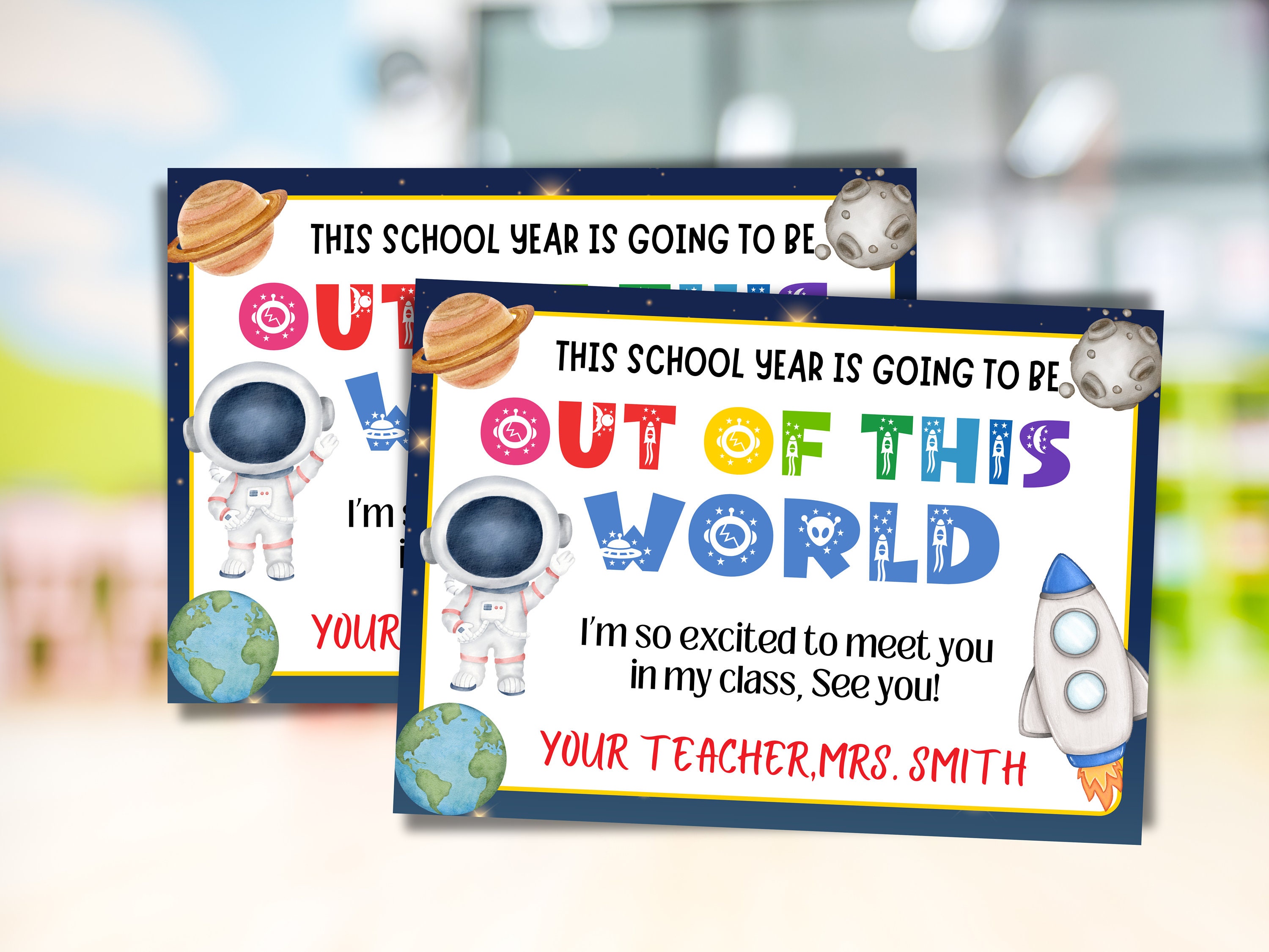 Editable Teacher Welcome Back to School Postcard for Students Cute ...