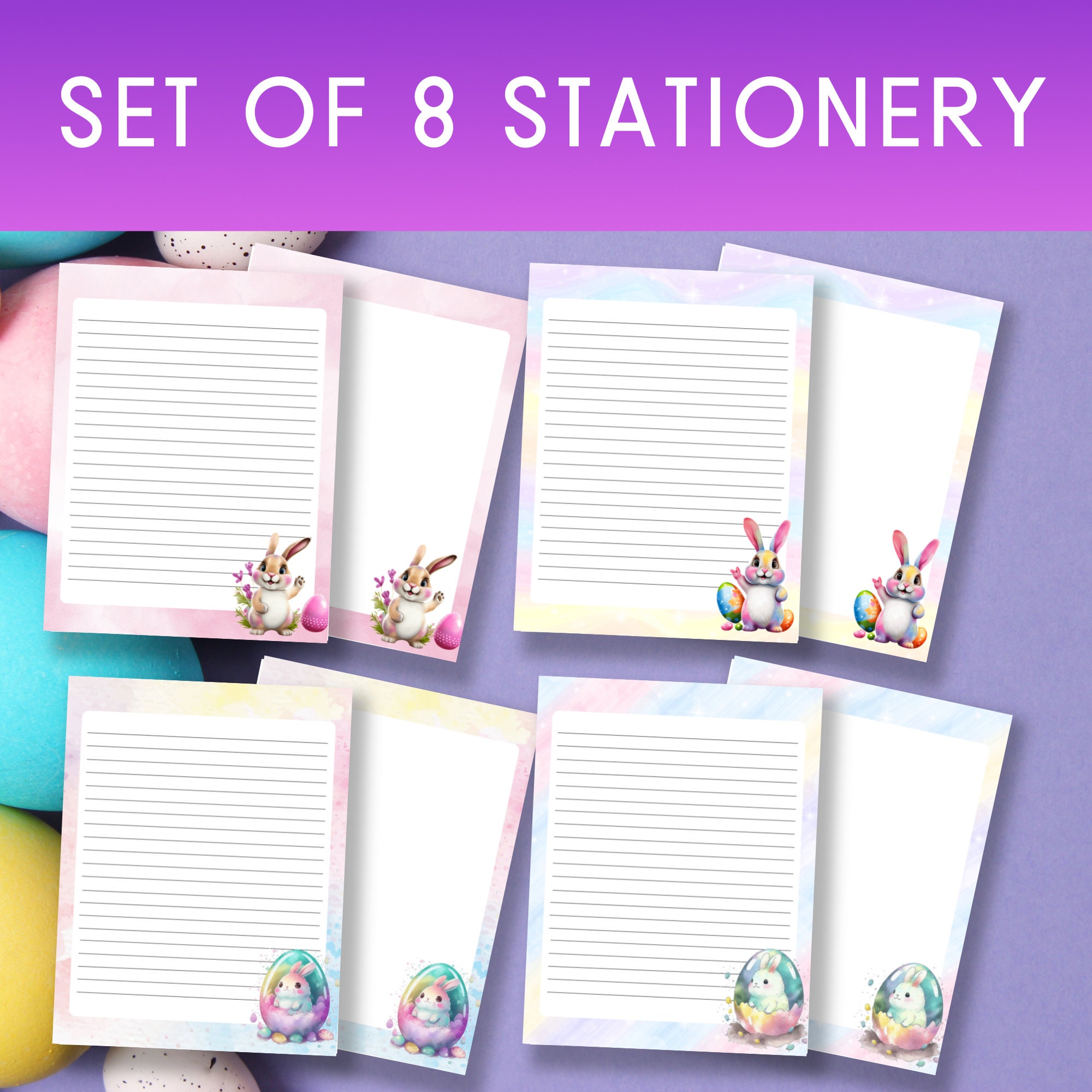 Easter Bunny Stationery Printable Stationery Easter Writing Paper ...