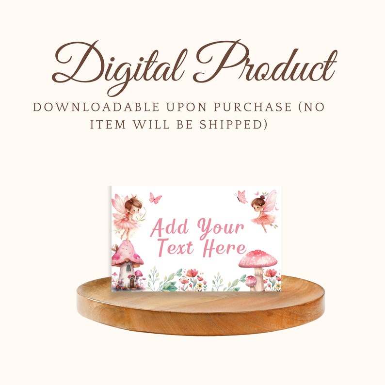 Editable Fairy Party Food Label Fairy Blank Food Tent Cards Labels ...