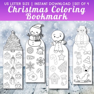 Christmas Coloring Bookmarks for Kids Coloring Pages Classroom ...
