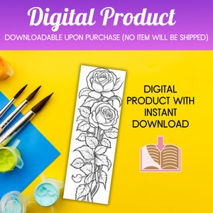 Printable Floral Coloring Bookmark Set of 8 Flower Coloring Pages for ...