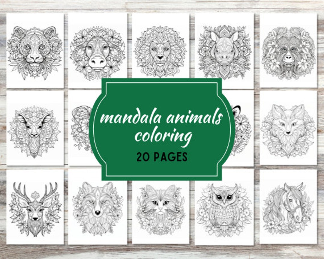 Animal Mandala Coloring Pages Printable Adult Mandala Coloring Self ...