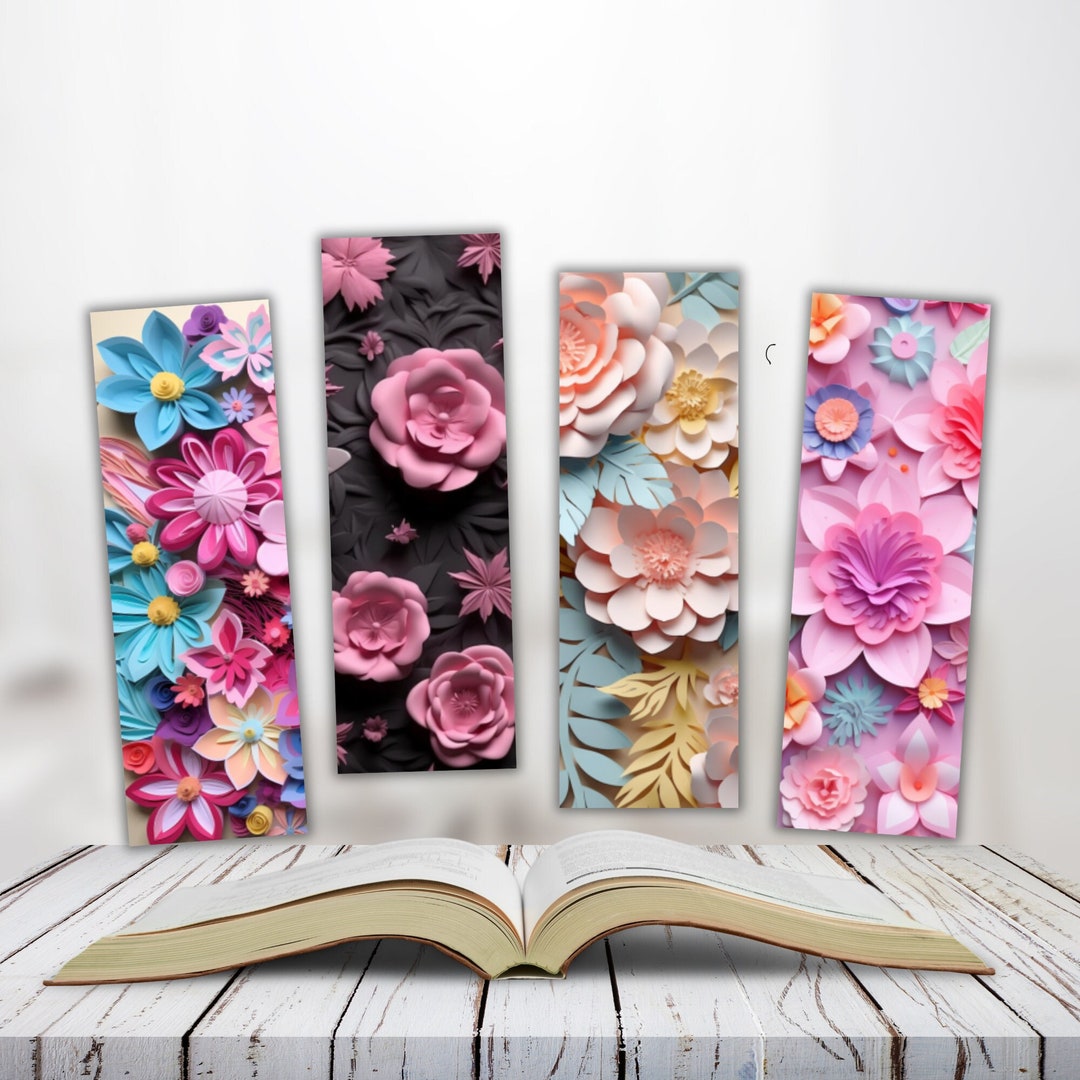 Printable Floral 3D Bookmarks Unique Bookmarks for Book Lovers Gift for ...