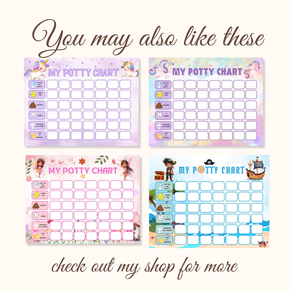 Pirate Potty Chart for Boy Toilet Training Chart Kids Potty Chart ...