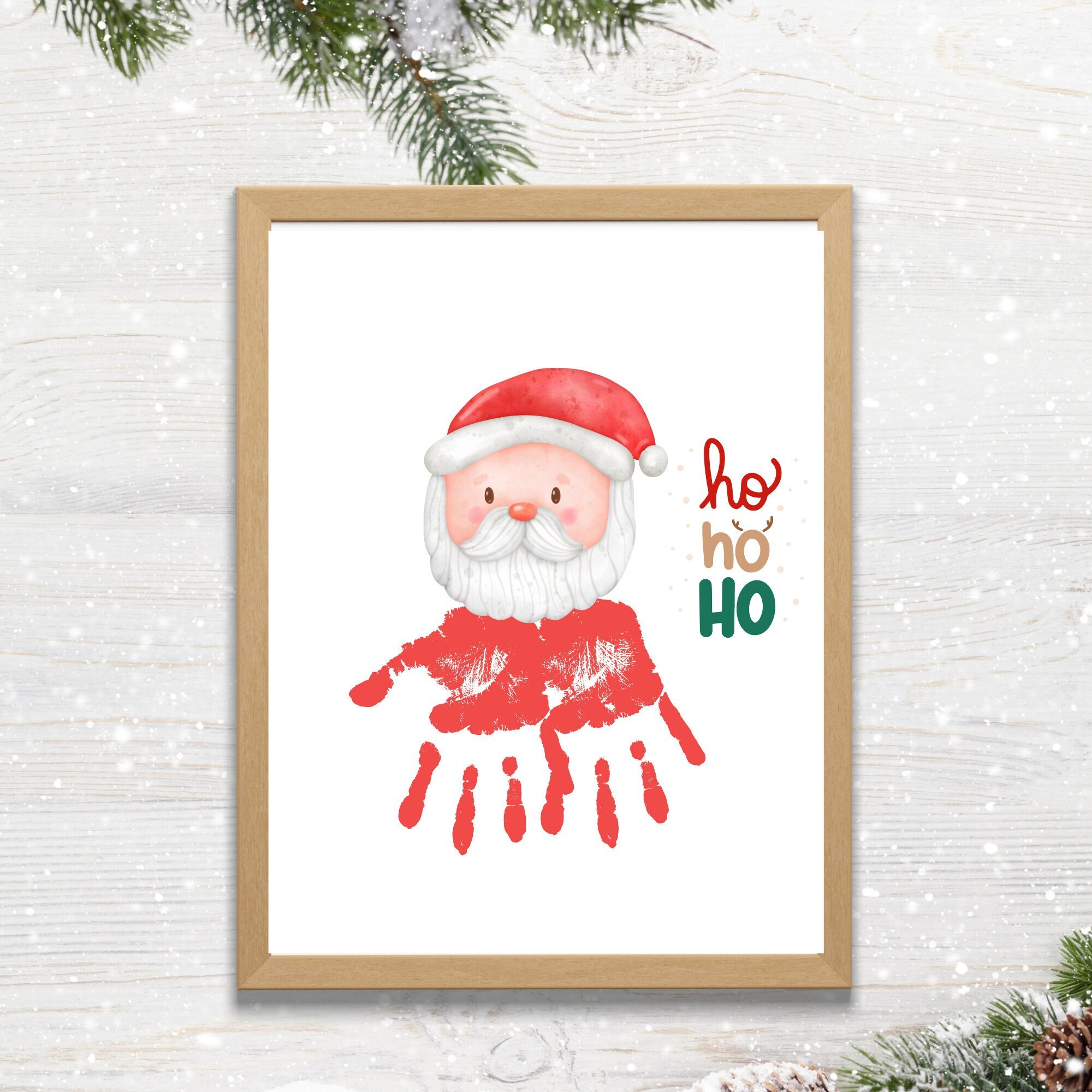 Christmas Handprint Craft Printable Christmas Santa Claus Handprint Art ...