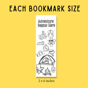 Summer Coloring Bookmark, Library Lovers Day, Camping, Road Trips ...