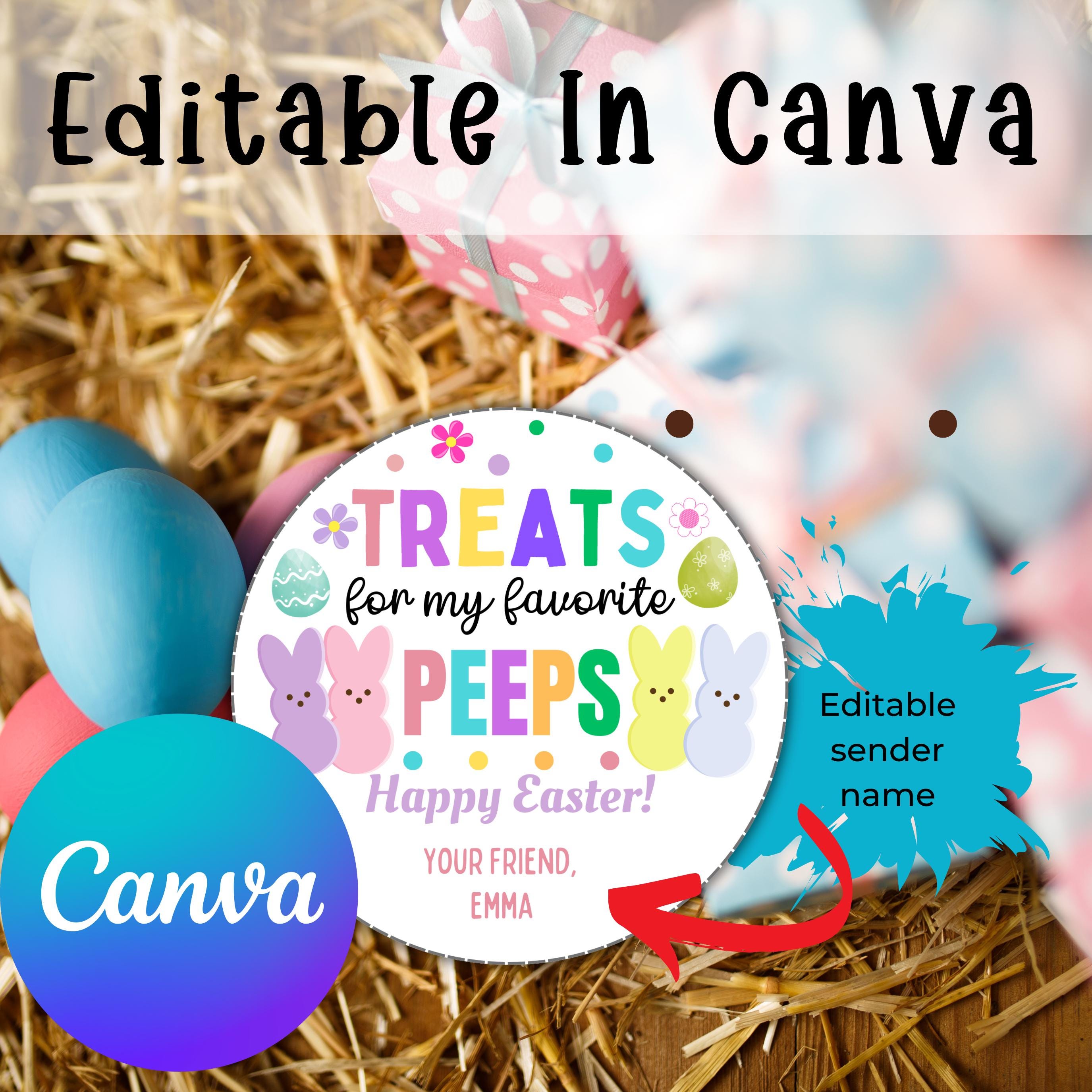 Editable Easter Stickers Kids Easter Tags Gift Sticker Easter Gift Tags ...