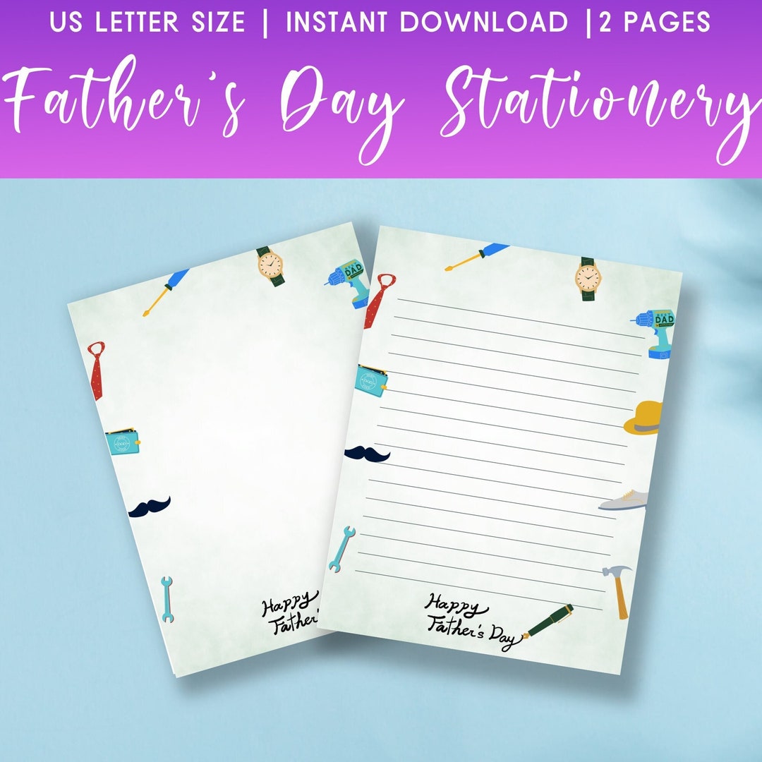 Fathers Day Paper Fathers Day Stationery Letter Writing Paper Letter ...