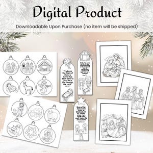 Christmas Nativity Coloring Bundle Nativity Christian Coloring ...