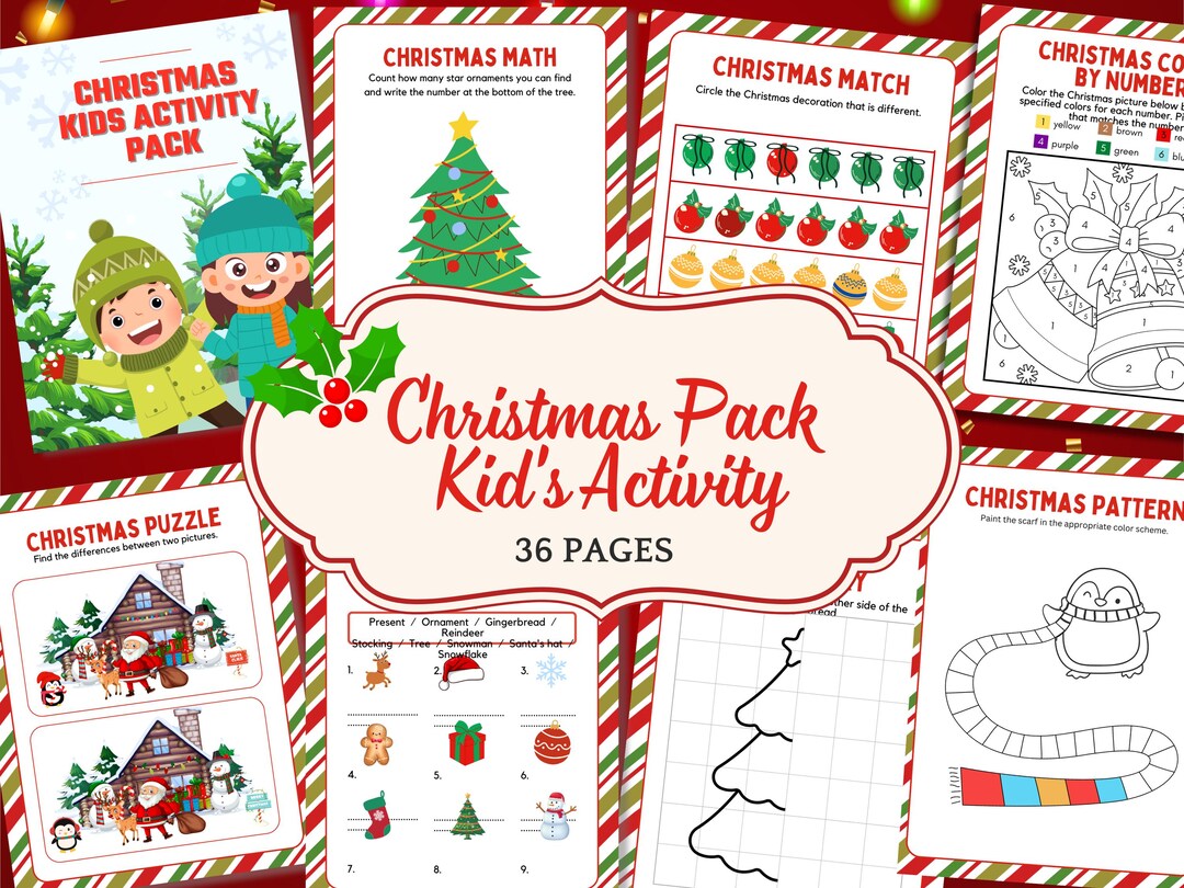 Christmas Activity Pack for Kids Printable Download 36 Fun Activities ...