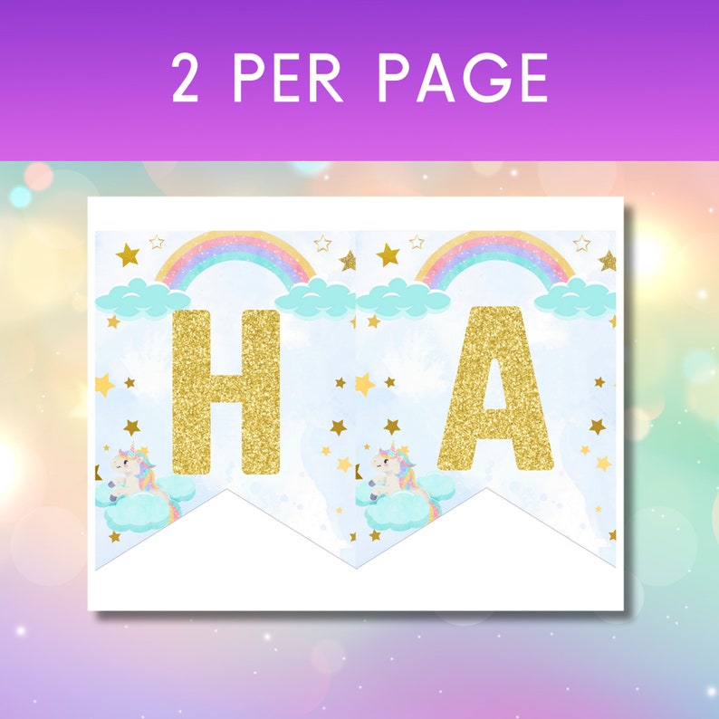 Unicorn Happy Birthday Banner Printable Unicorn Party Decorations ...