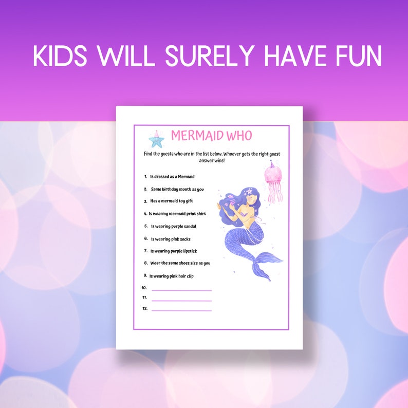 Mermaid Games Bundle Mermaid Birthday Games Mermaid Party Games Mermaid ...