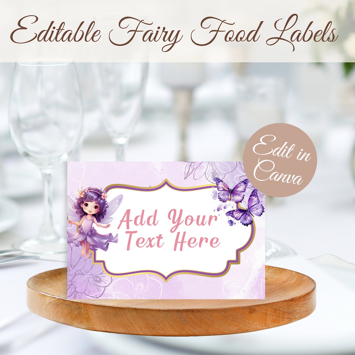 Editable Fairy Party Food Label Fairy Blank Food Tent Cards Labels ...