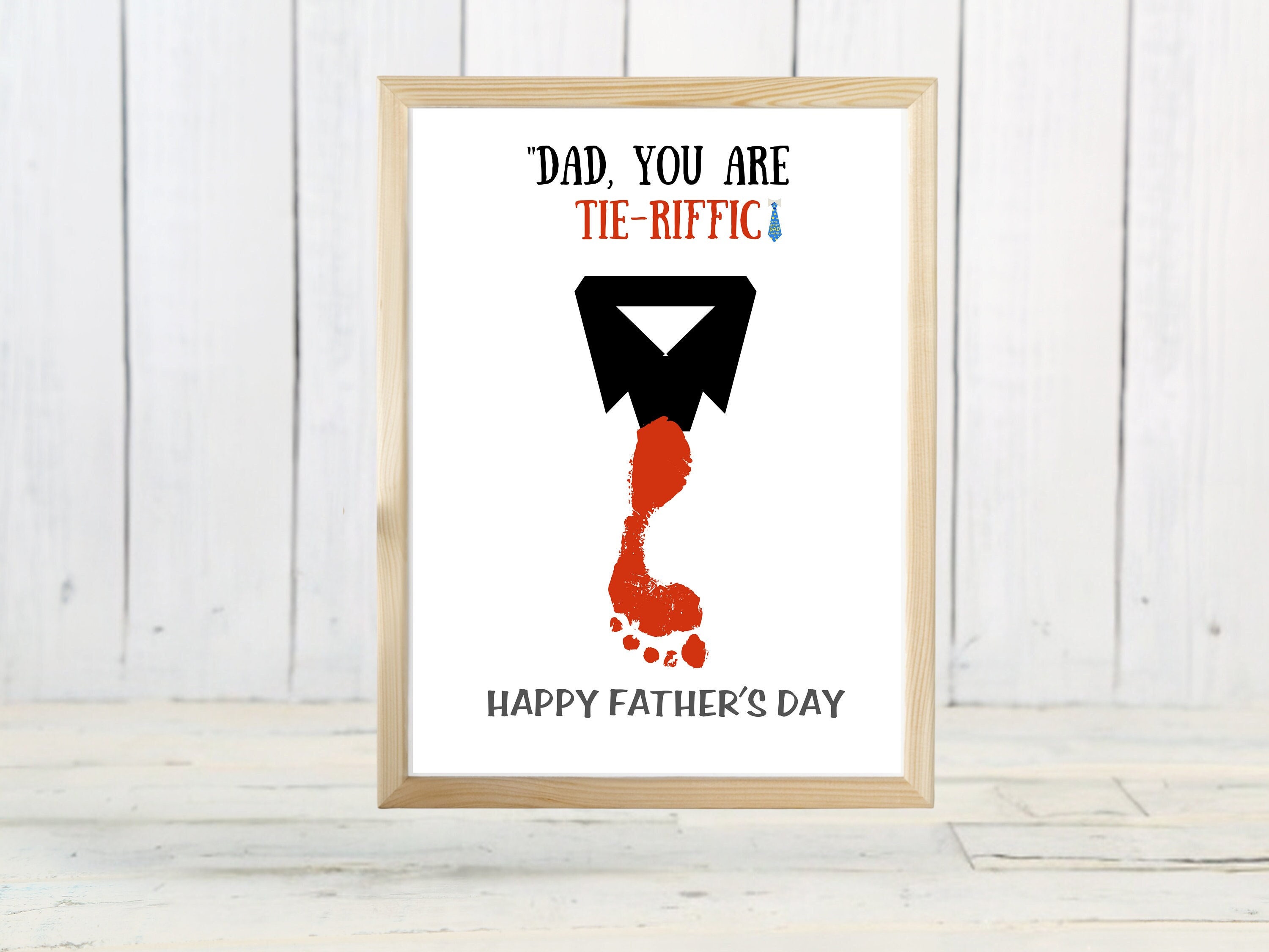 Fathers Day Footprint Art Fathers Day Craft Activity Keepsake Art Gift ...