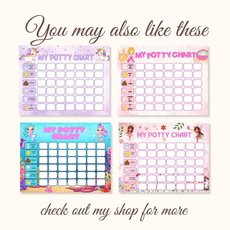 Fairy Potty Chart for Girl Toilet Training Chart Kids Potty Chart ...