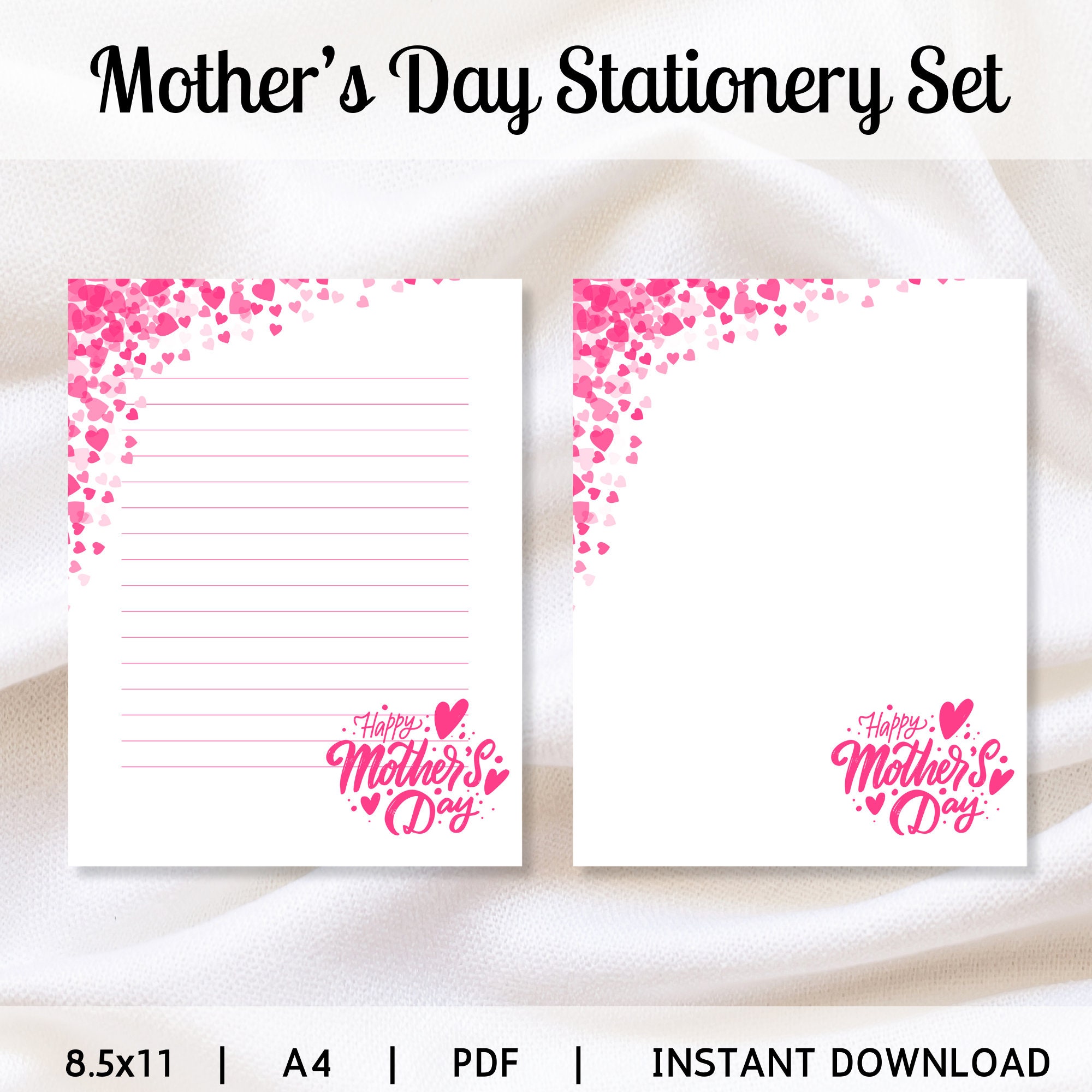 Mother's Day Stationery Printable Notepad Thank You Letter Stationery ...
